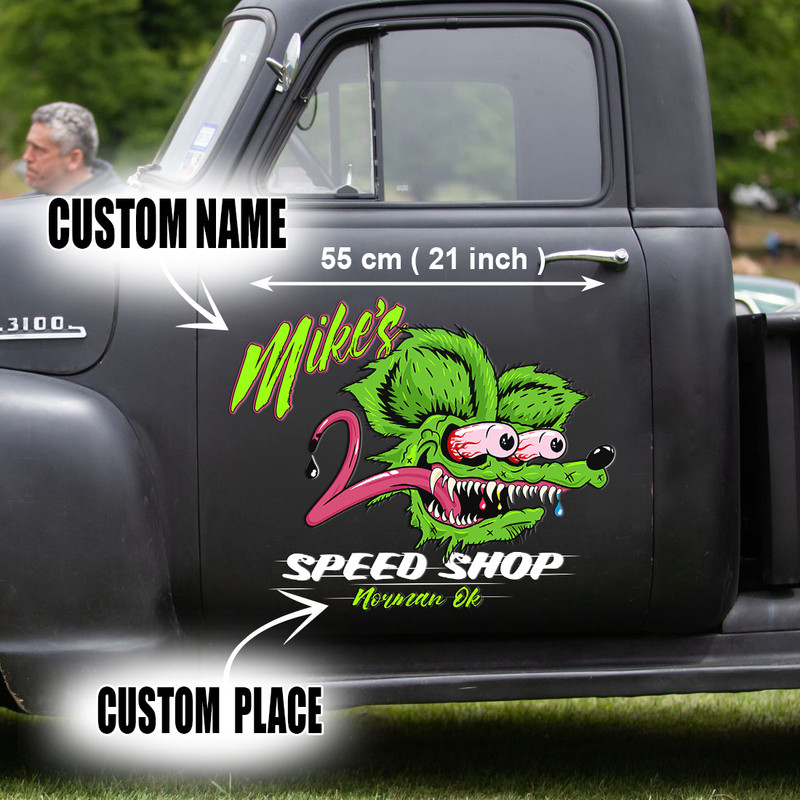 Personalized Speed Shop Rat Fink Face Vinyl Stickers – Juluku